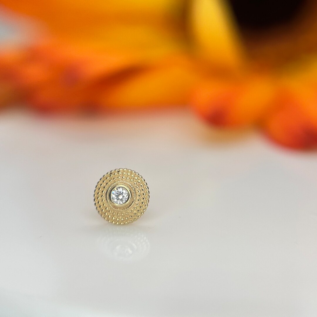 CZ Sunset From Mushroom 14K Yellow Gold Threadless Jewelry, Perfect for ...