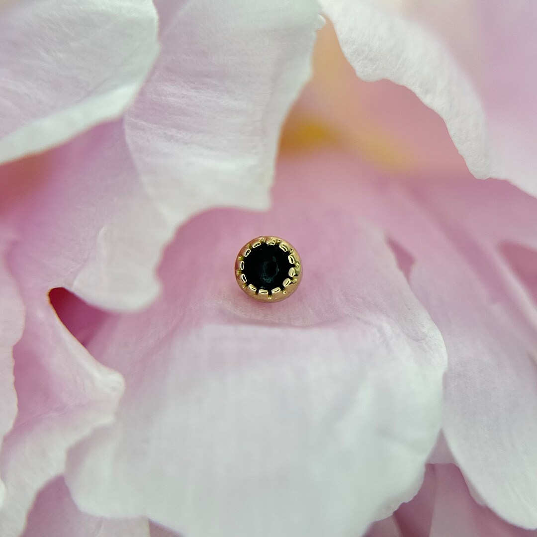 Genuine Onyx Fusion 3mm From Body Gems 14K Yellow Gold 1.2mm 16g ...