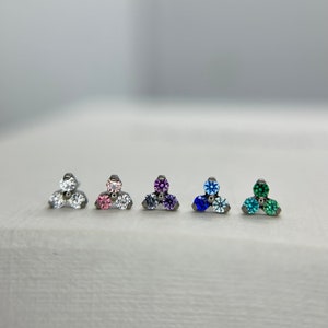 Neometal Ombre Trinity Pink CZ Titanium Threadless Jewelry, Perfect for Helix, Conch, Lobe ...