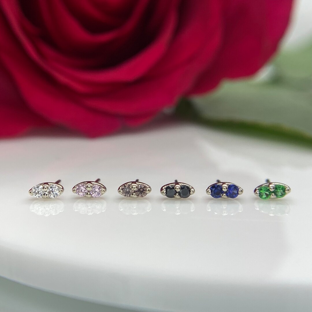 Norvoch Prong Set Marquise, Tiny 14k White Gold Threadless Ends for ...