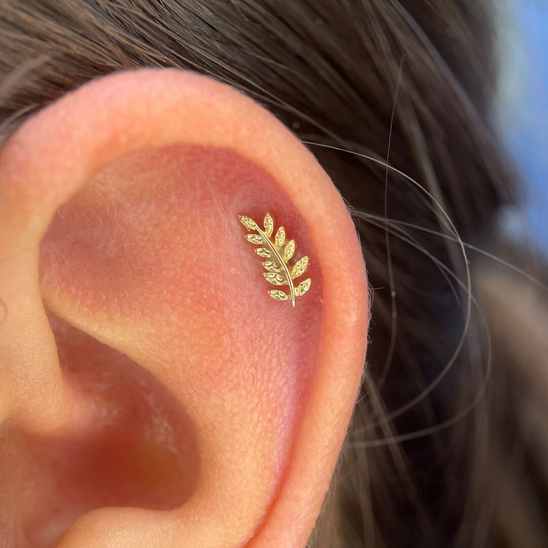Right or Left Facing Willow From Junipurr, 14k Yellow Gold Leaf for ...