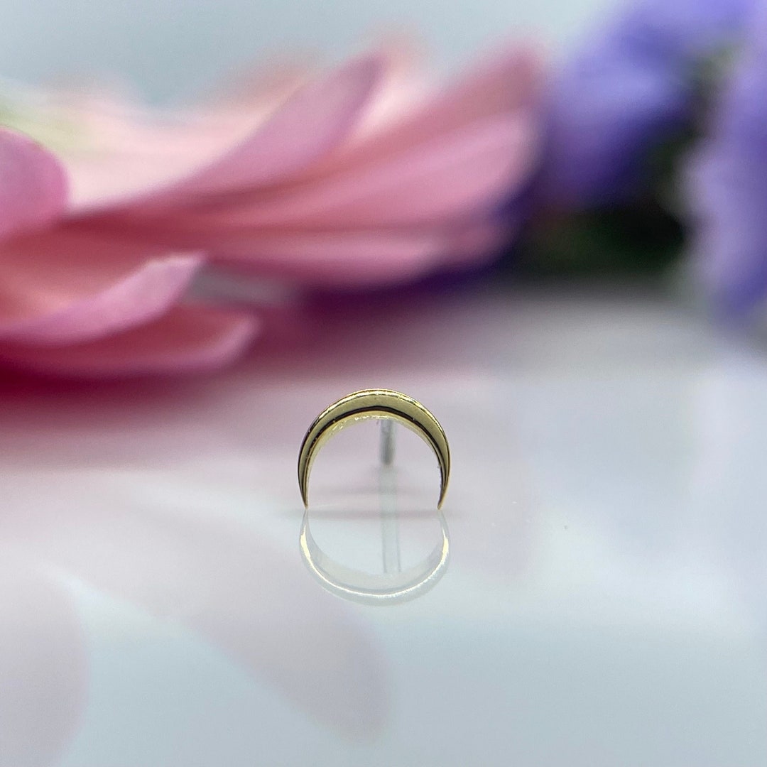 Anatometal Small Moon 18K Yellow Gold Threadless Jewelry, Perfect for ...