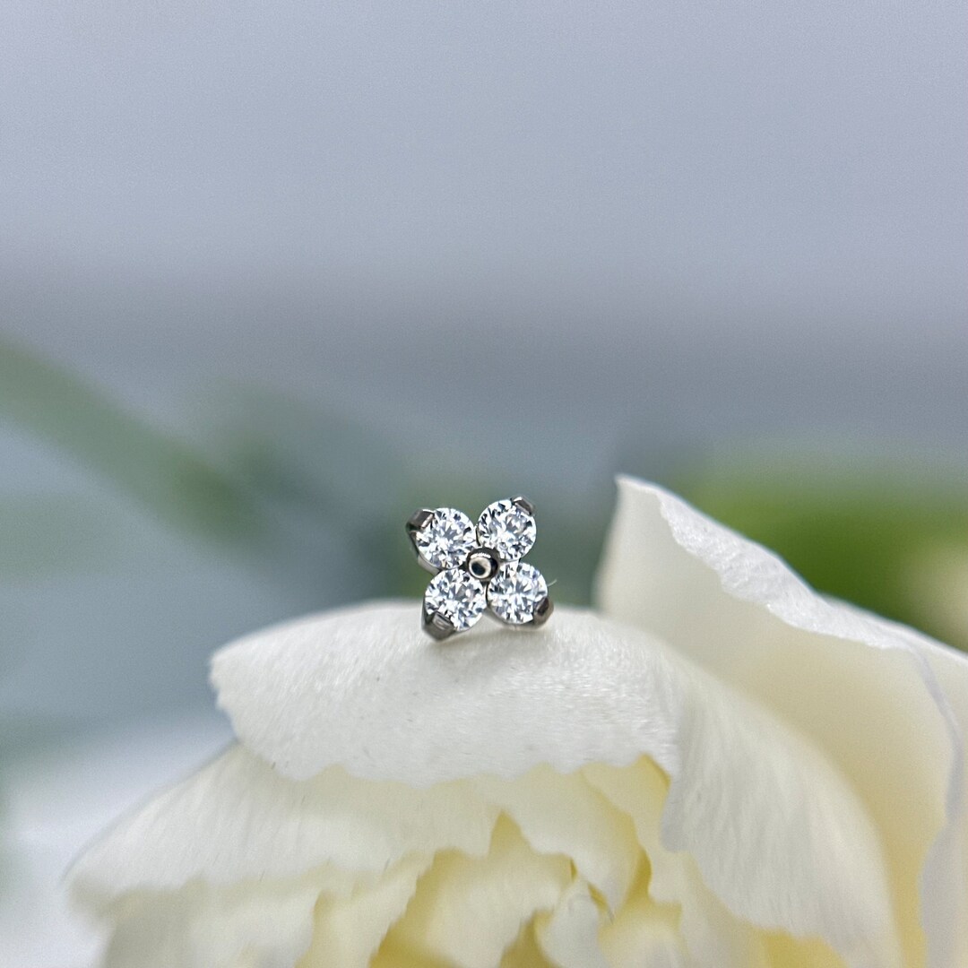 Neometal Forte Clear CZ - Titanium Threadless Jewelry, Perfect for ...