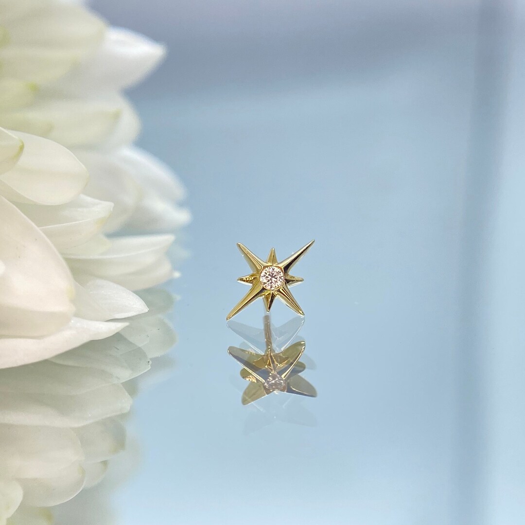 Large Stella Star From Junipurr 14K Yellow Gold Threadless Jewelry ...
