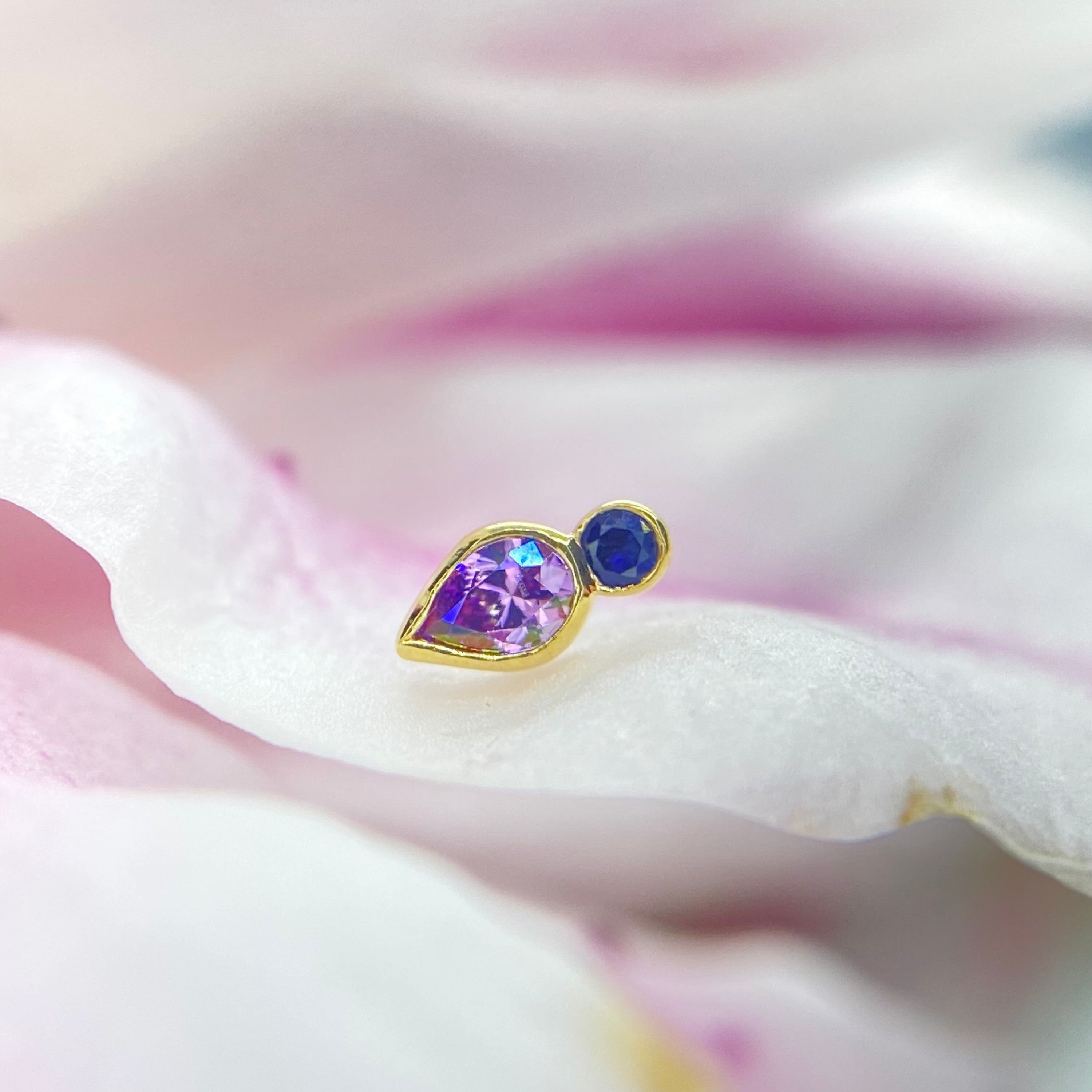 Anatometal Icon 18k Yellow Gold Threadless End With Genuine - Etsy UK