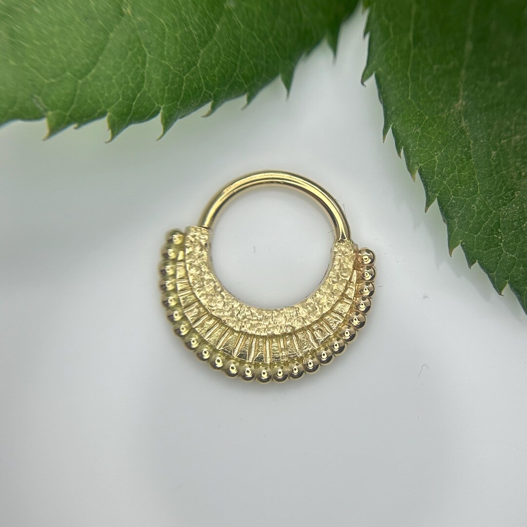 War Horse Seam Ring From MAYA Jewelry 14K Yellow Gold Perfect for Helix, Daith, Septum, Conch ...