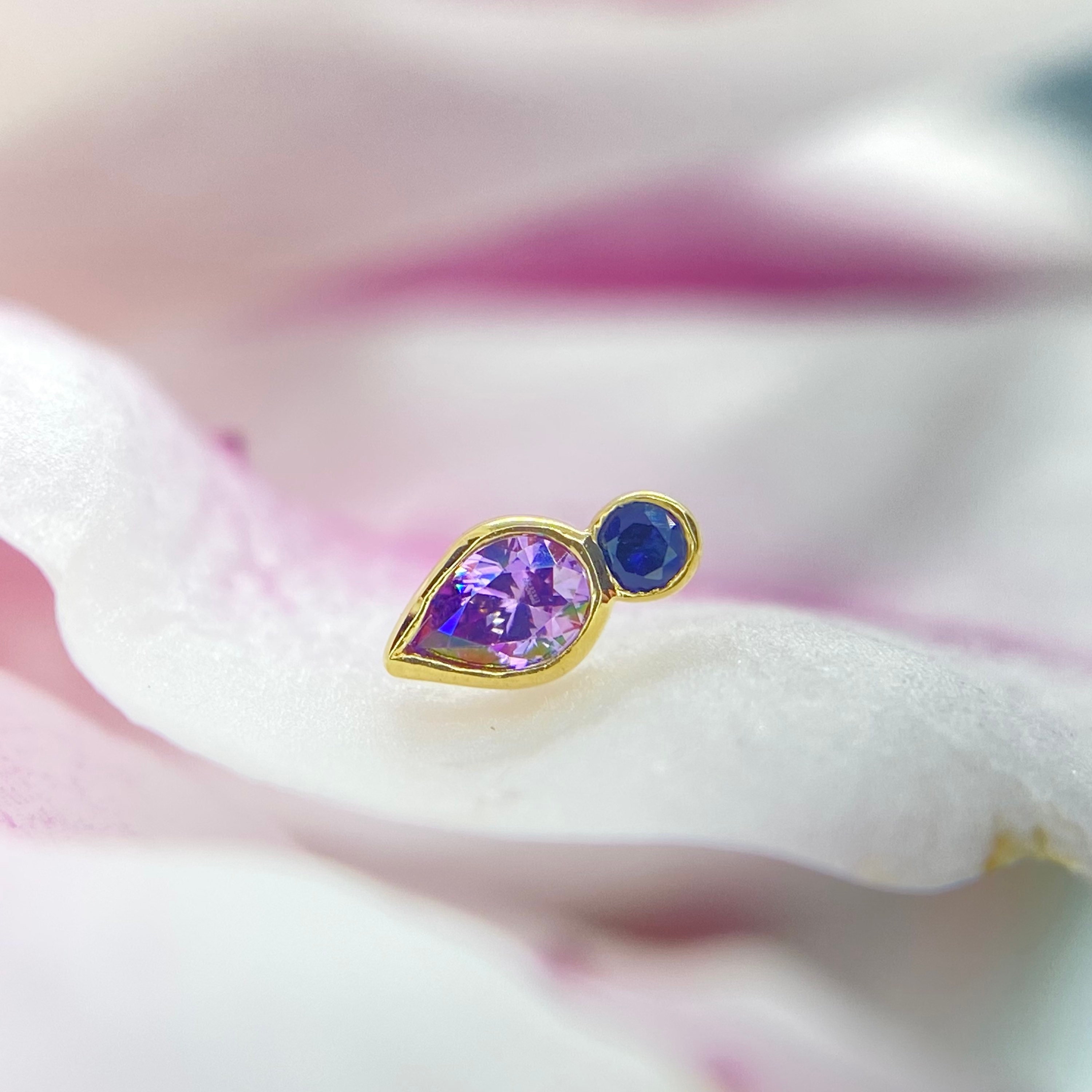 Anatometal Icon 18k Yellow Gold Threadless End With Genuine - Etsy UK