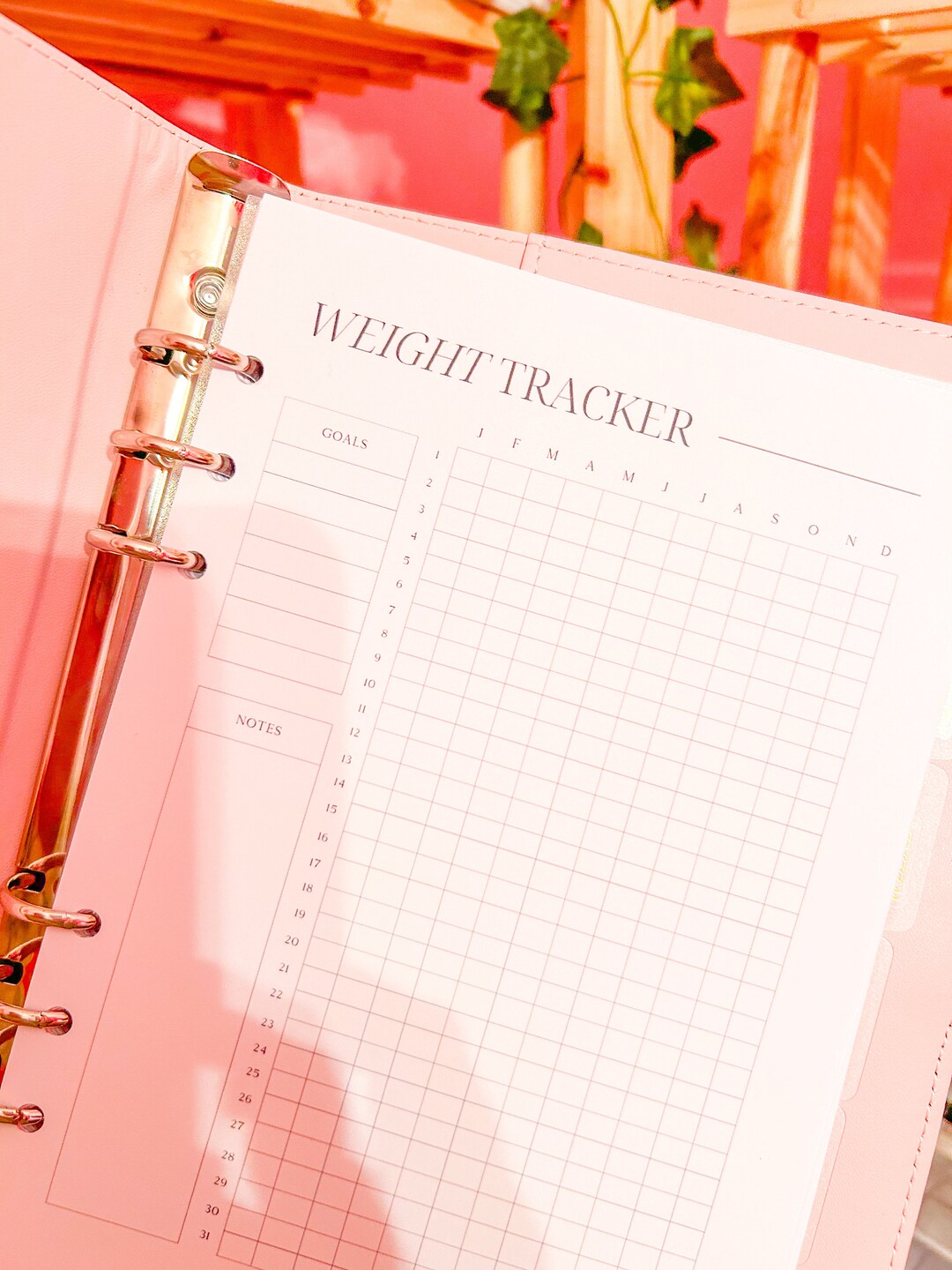 Yearly Weight Tracker: A5 Planner Inserts for 6-ring Binder - Etsy UK