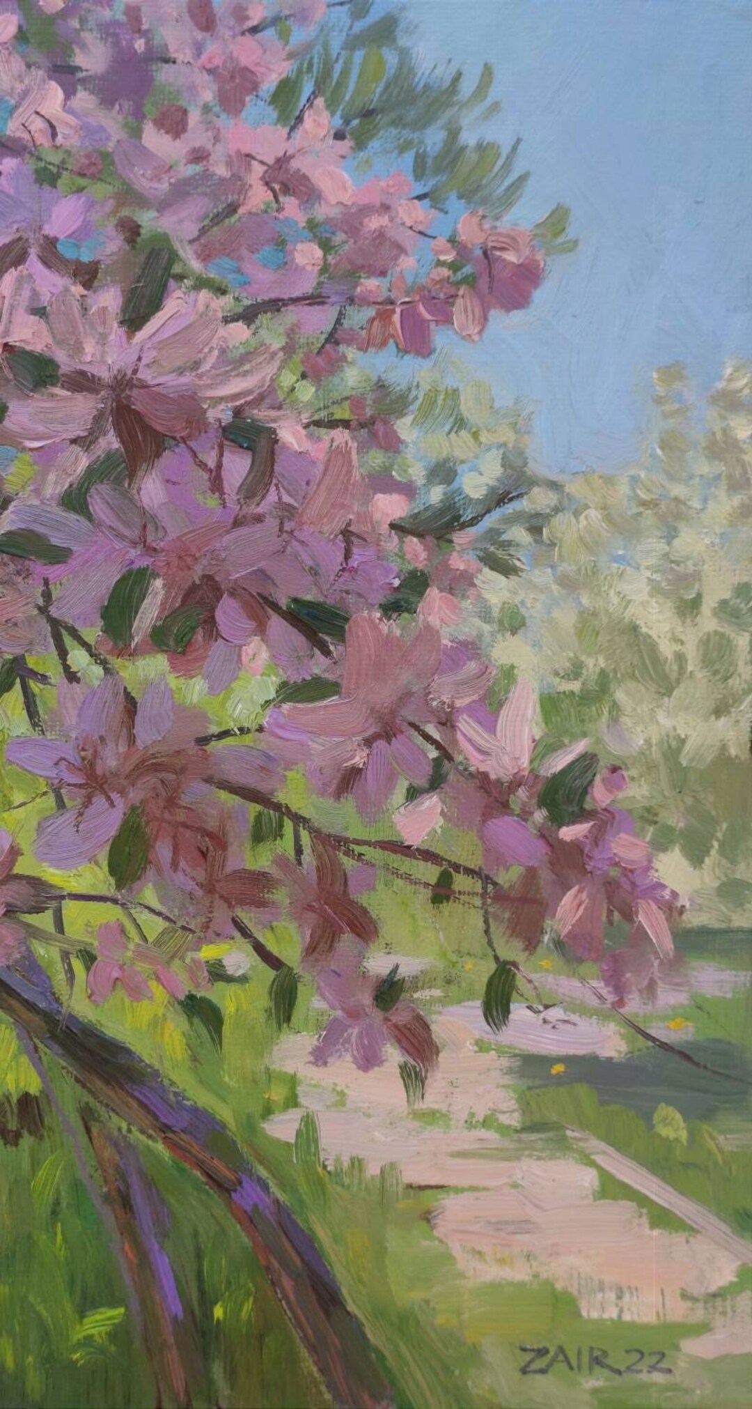 Sakura Painting Blooming Cherry Tree Original Artwork by Zairkz - Etsy