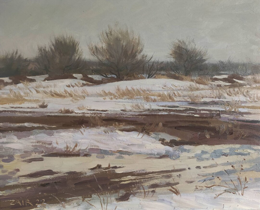 Spring Landscape Painting Original Wall Art 40x50cm. Framed. by Zairkz ...