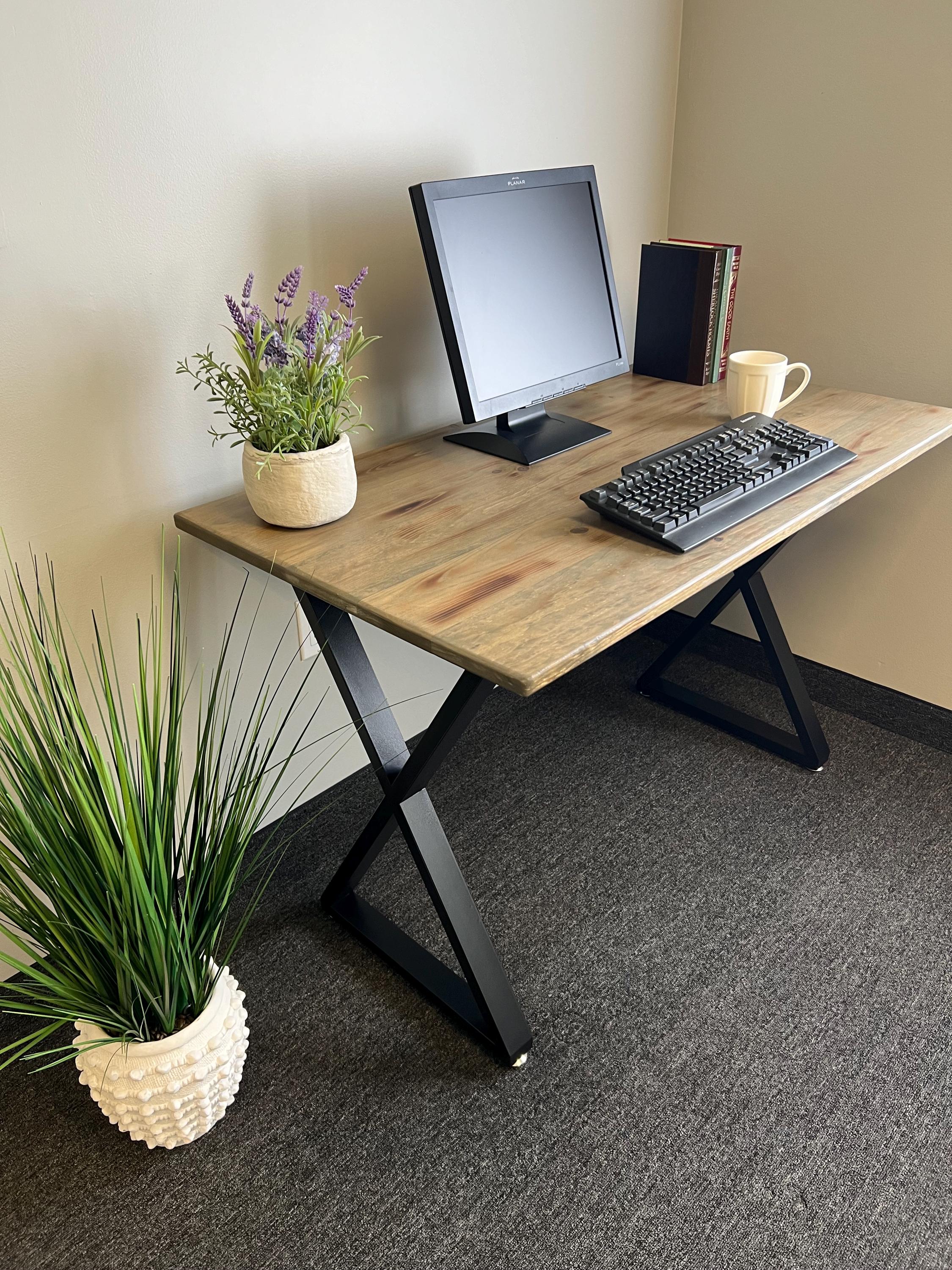 Computer Desk Farmhouse Style Handmade Solid Pine Wood Desk for Home ...