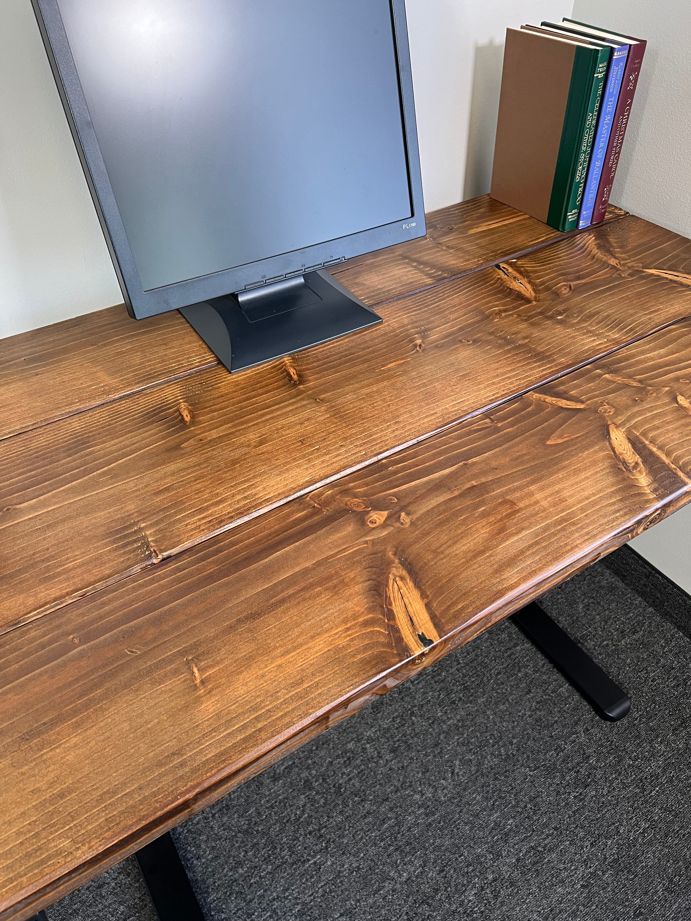 Standing Computer Desk Sit Stand Farmhouse Style Handmade Solid Wood ...