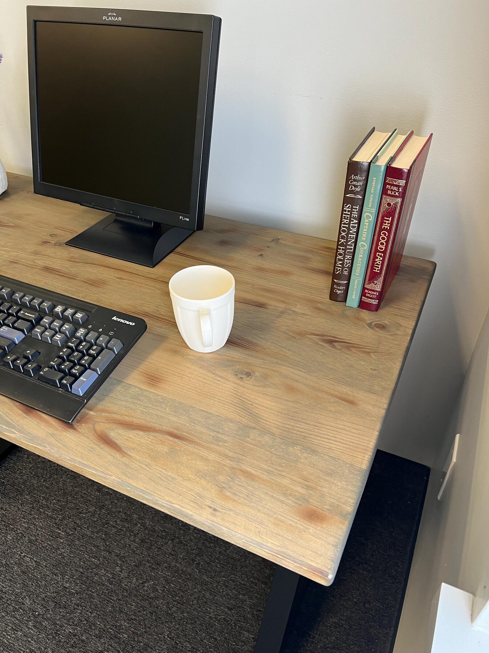 Computer Desk - Farmhouse Style Handmade Solid Pine Wood Desk for Home ...