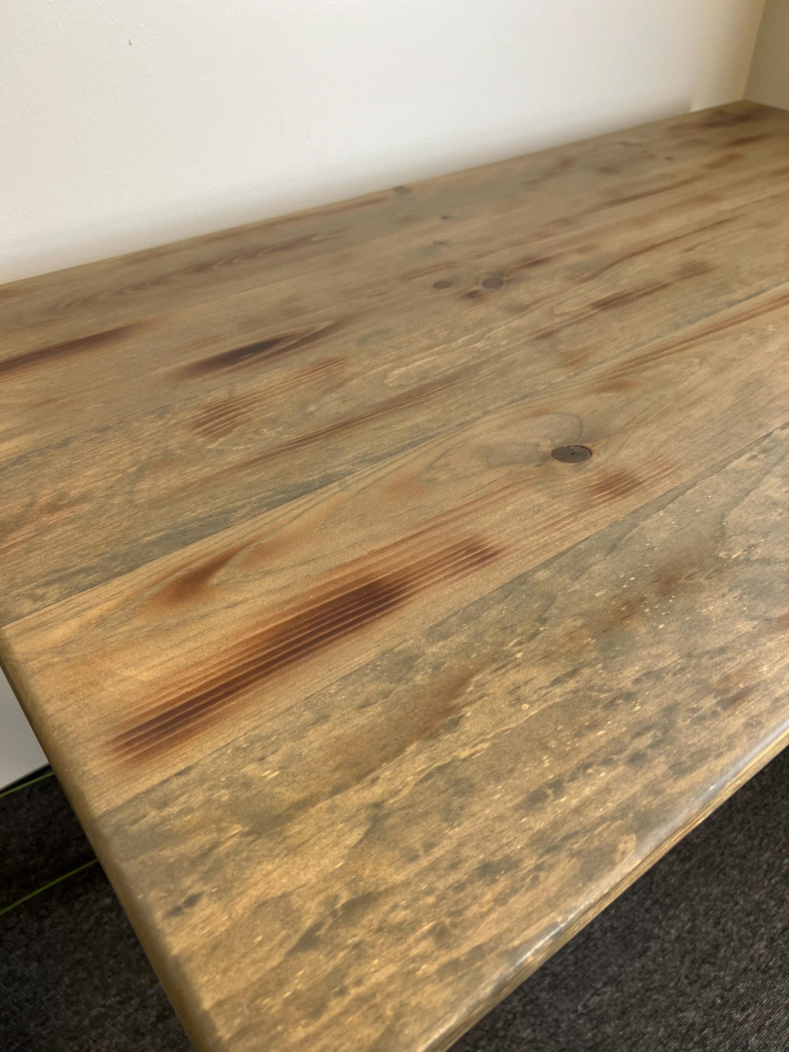 Computer Desk - Farmhouse Style Handmade Solid Pine Wood Desk for Home ...