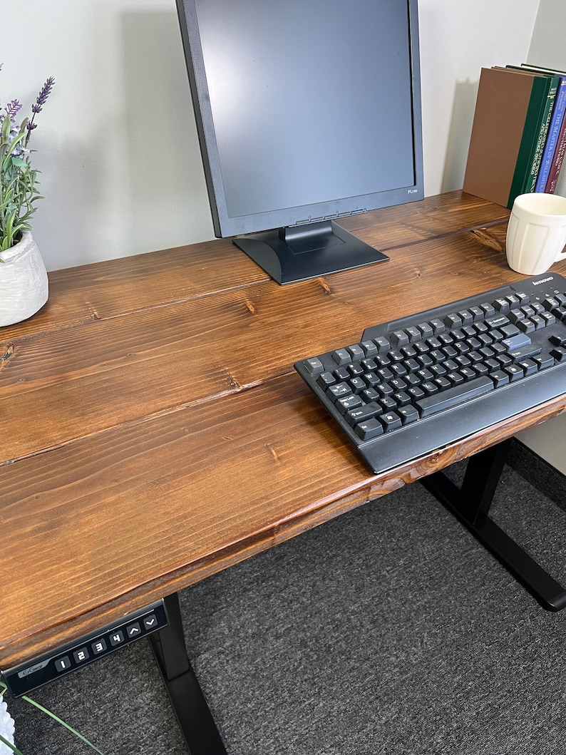 Standing Computer Desk Sit Stand Farmhouse Style Handmade Solid Wood ...