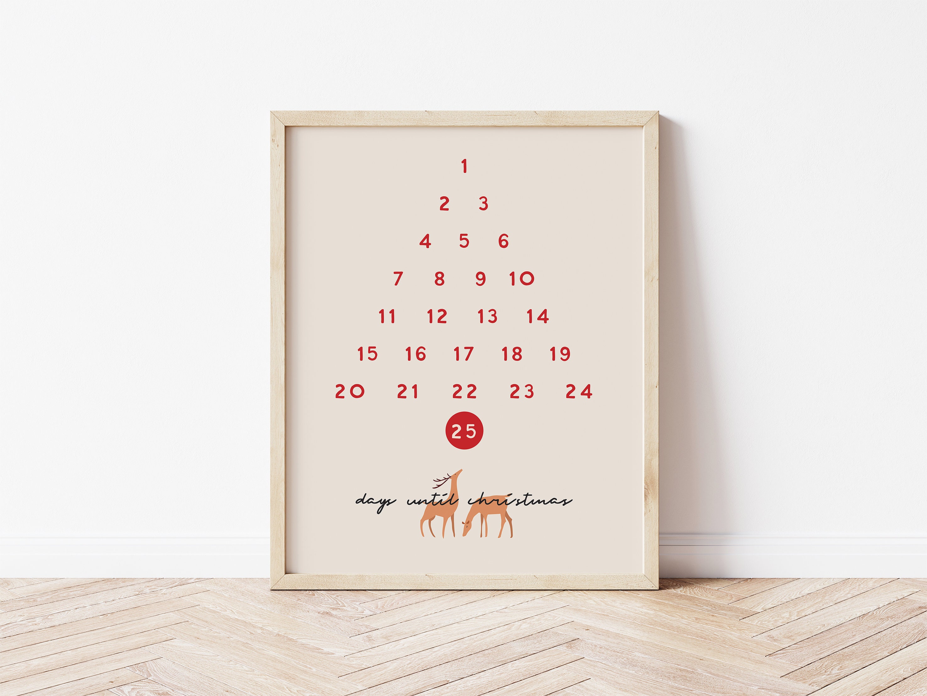 Christmas Countdown Calendar Printable, Advent Calendar Printable ...