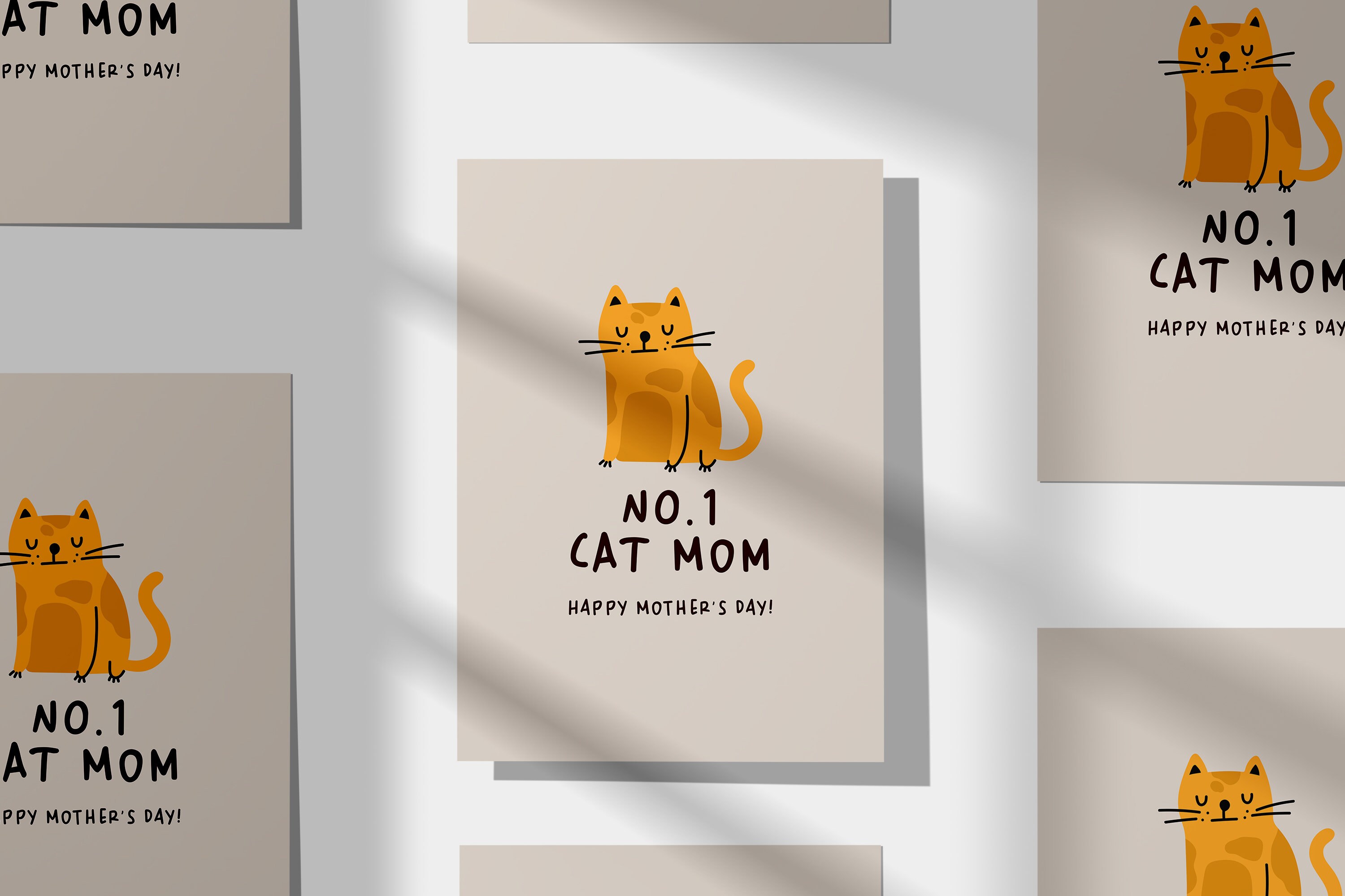 Printable Number One Cat Mom Card, Cat Mother's Day Card, Cute Cat Mom ...
