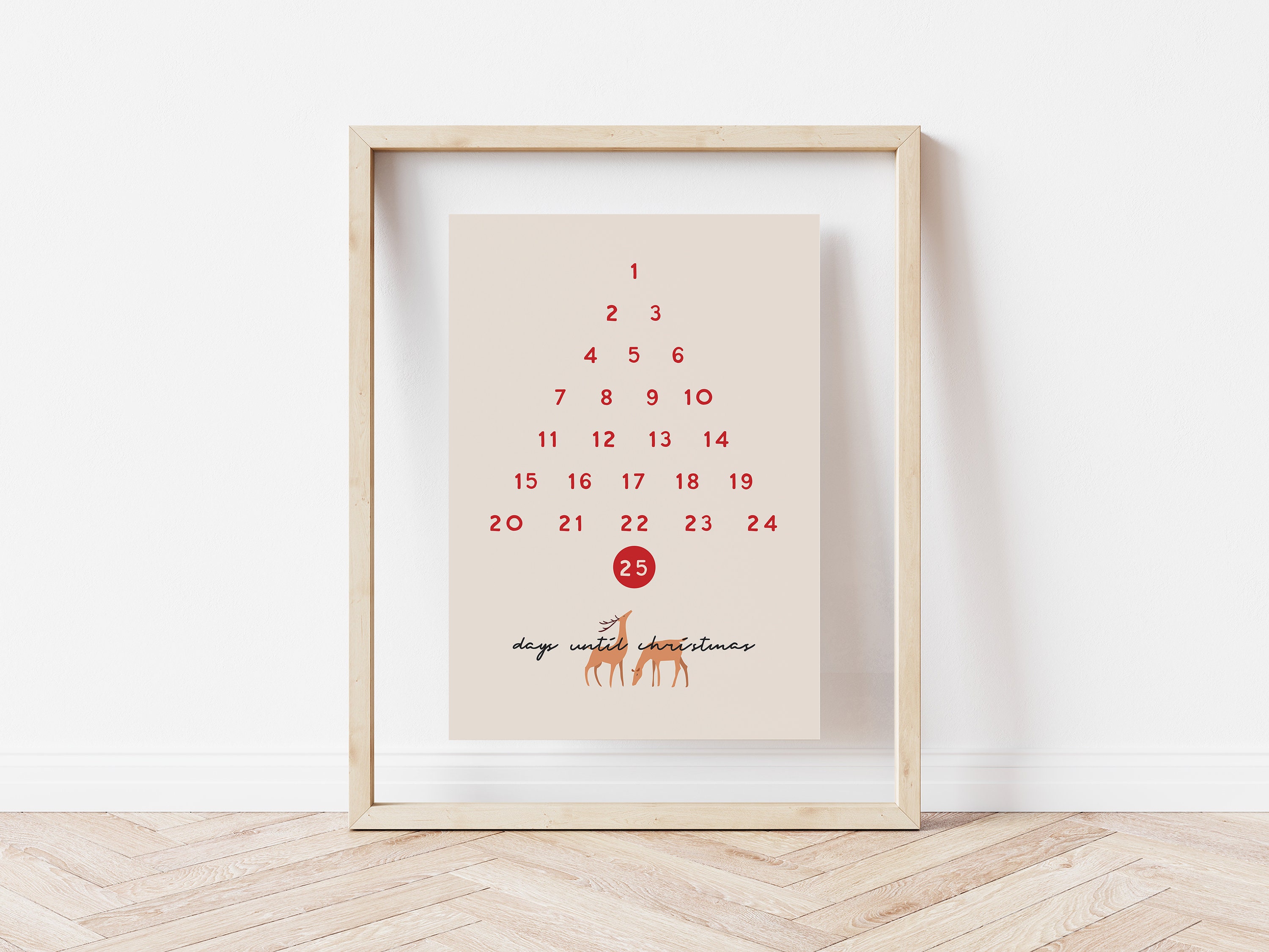 Christmas Countdown Calendar Printable, Advent Calendar Printable ...