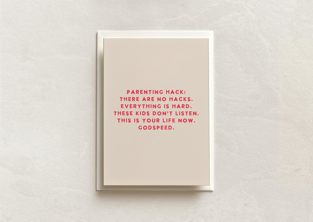 Parenting Hack Card, Printable Mothers Day Card, Funny Mother's Day ...