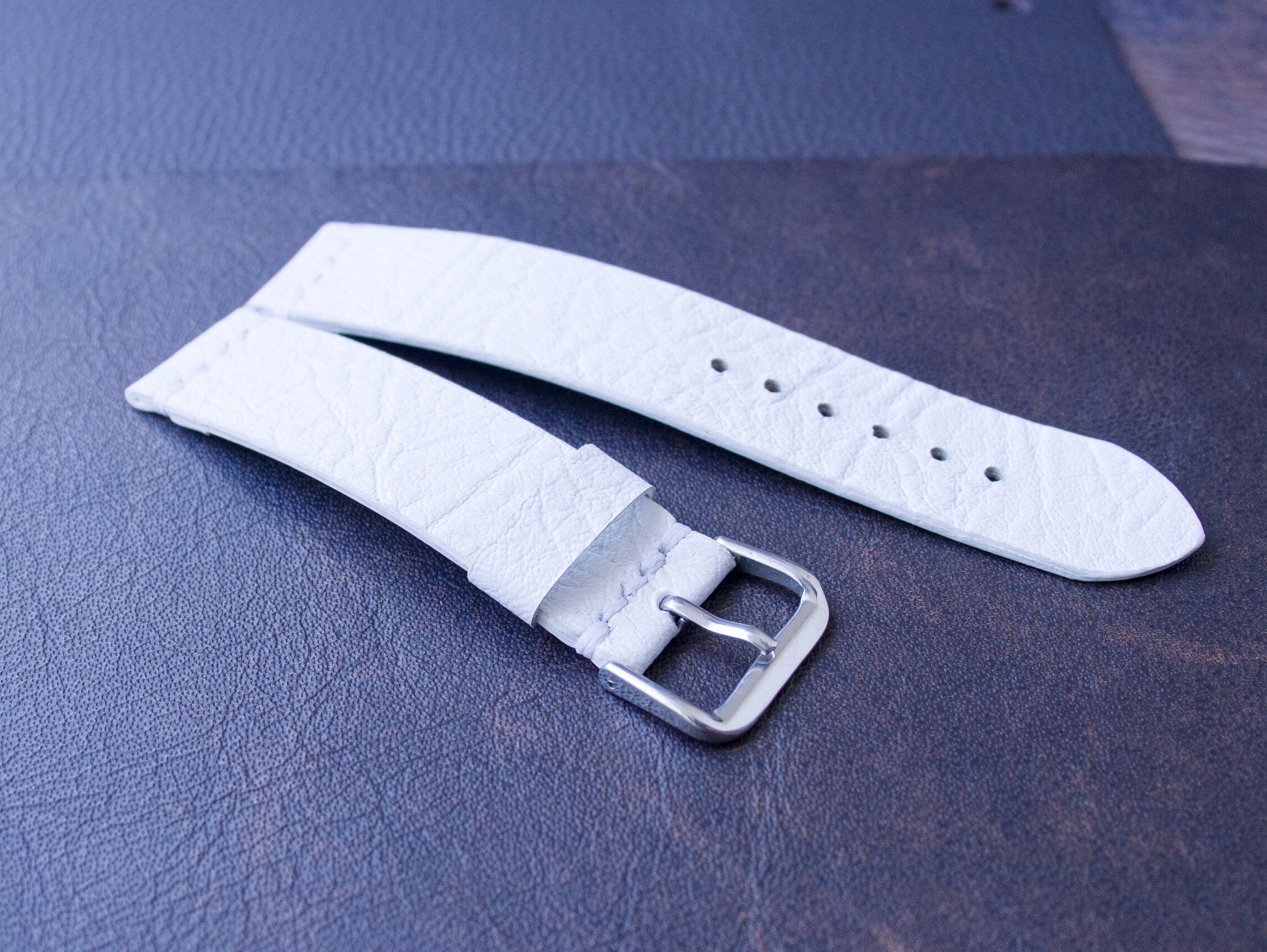 White Leather Watch Strap Handmade Watch Strap Men's Watch Bands Women ...