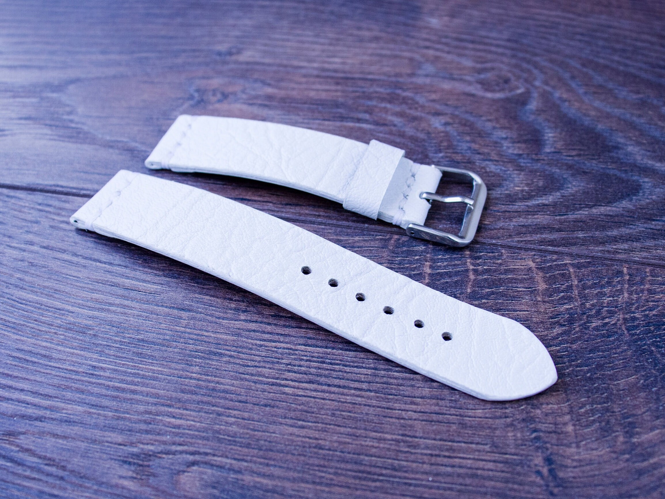White Leather Watch Strap Handmade Watch Strap Men's Watch Bands Women ...