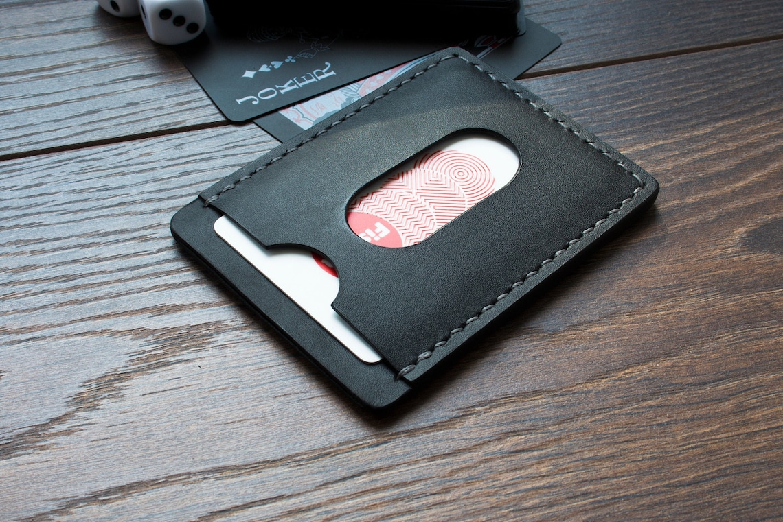 Leather card wallet Minimalist wallet Credit card wallet | Etsy