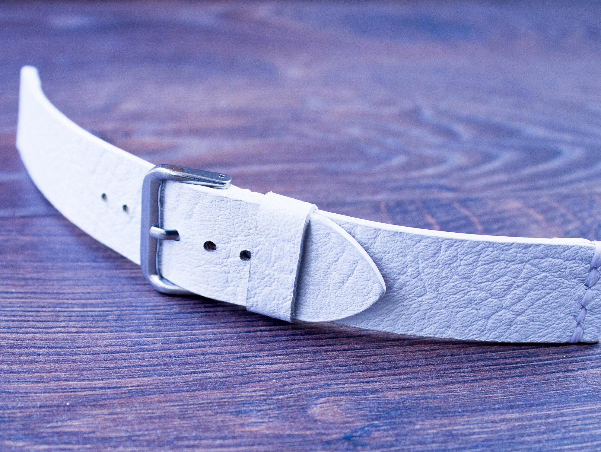 White Leather Watch Strap Handmade Watch Strap Men's Watch Bands Women ...