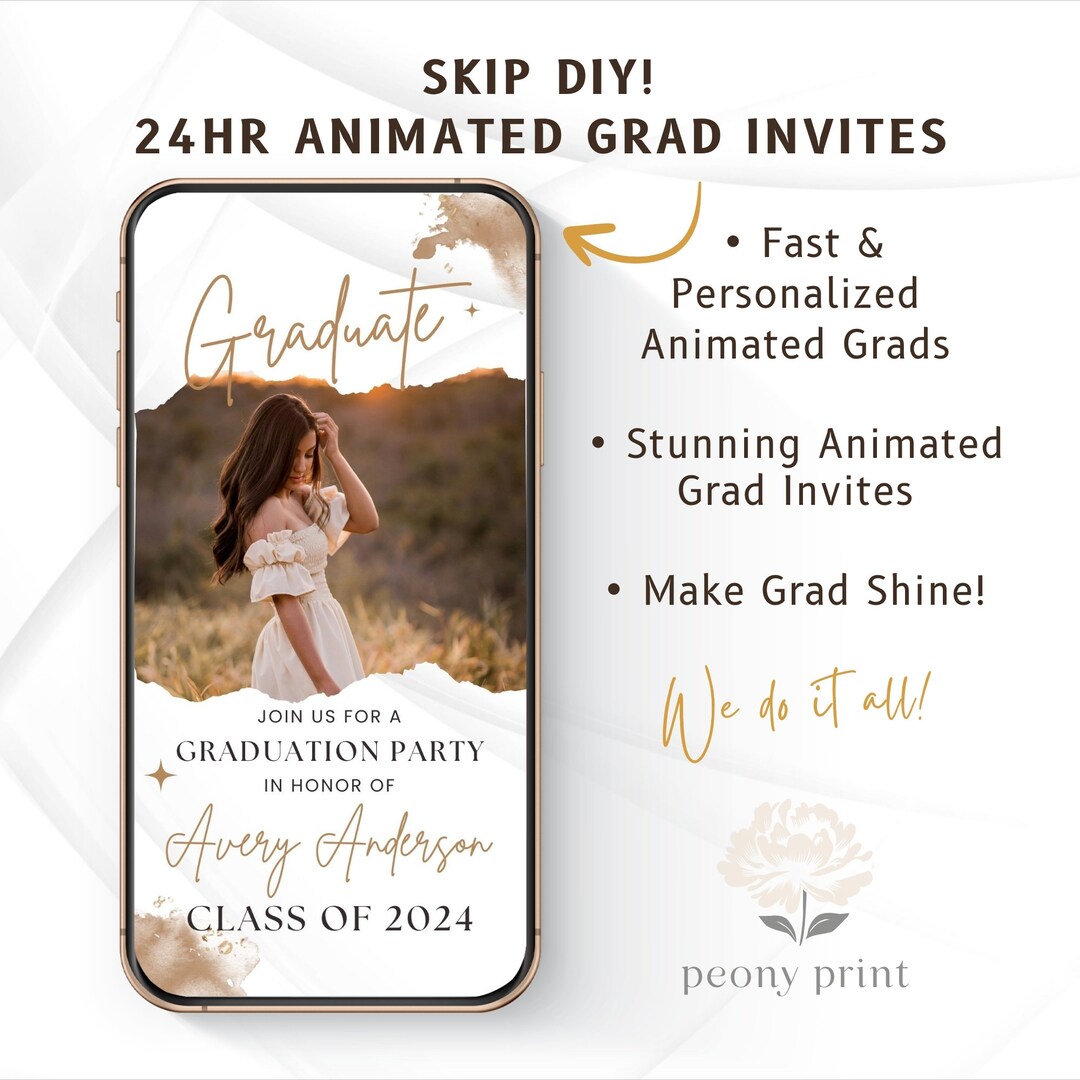 Modern Graduation Invitation Template 2024 Instant Download, Phone ...