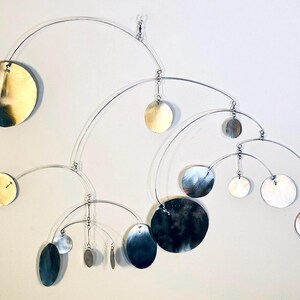 Classic Midcentury Silver Circles Mobile 33 High X 23 Wide - Etsy