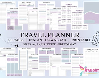 Travel Planner, Printable, Instant Download, A4, A5, US Letter - Etsy ...
