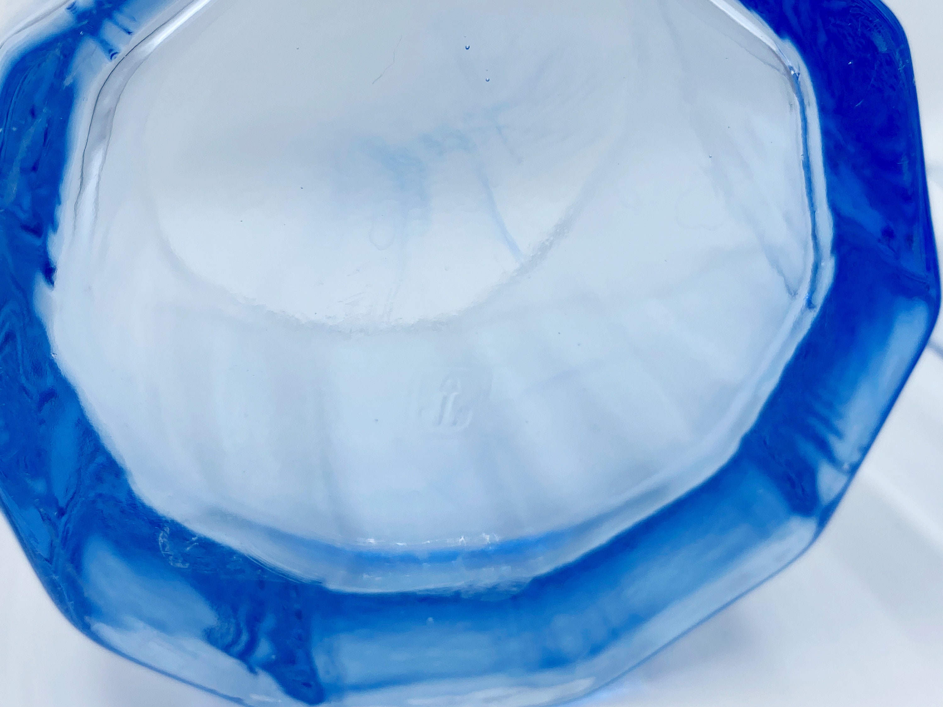 Vintage Anchor Hocking Blue Decagon Low Ball Glasses Lightblue ...