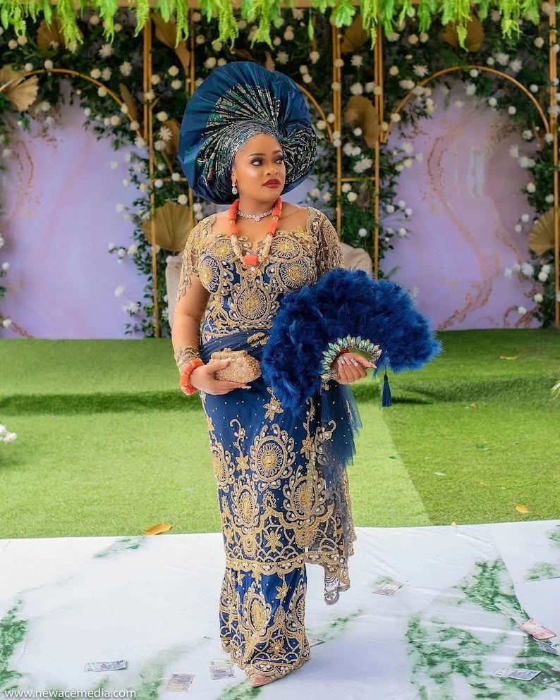 African Wedding Handfan/ Bridal Handfan/feather Handfan/ Nigeria ...