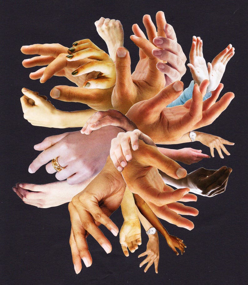 Hands on Hands Collage Art Print - Etsy