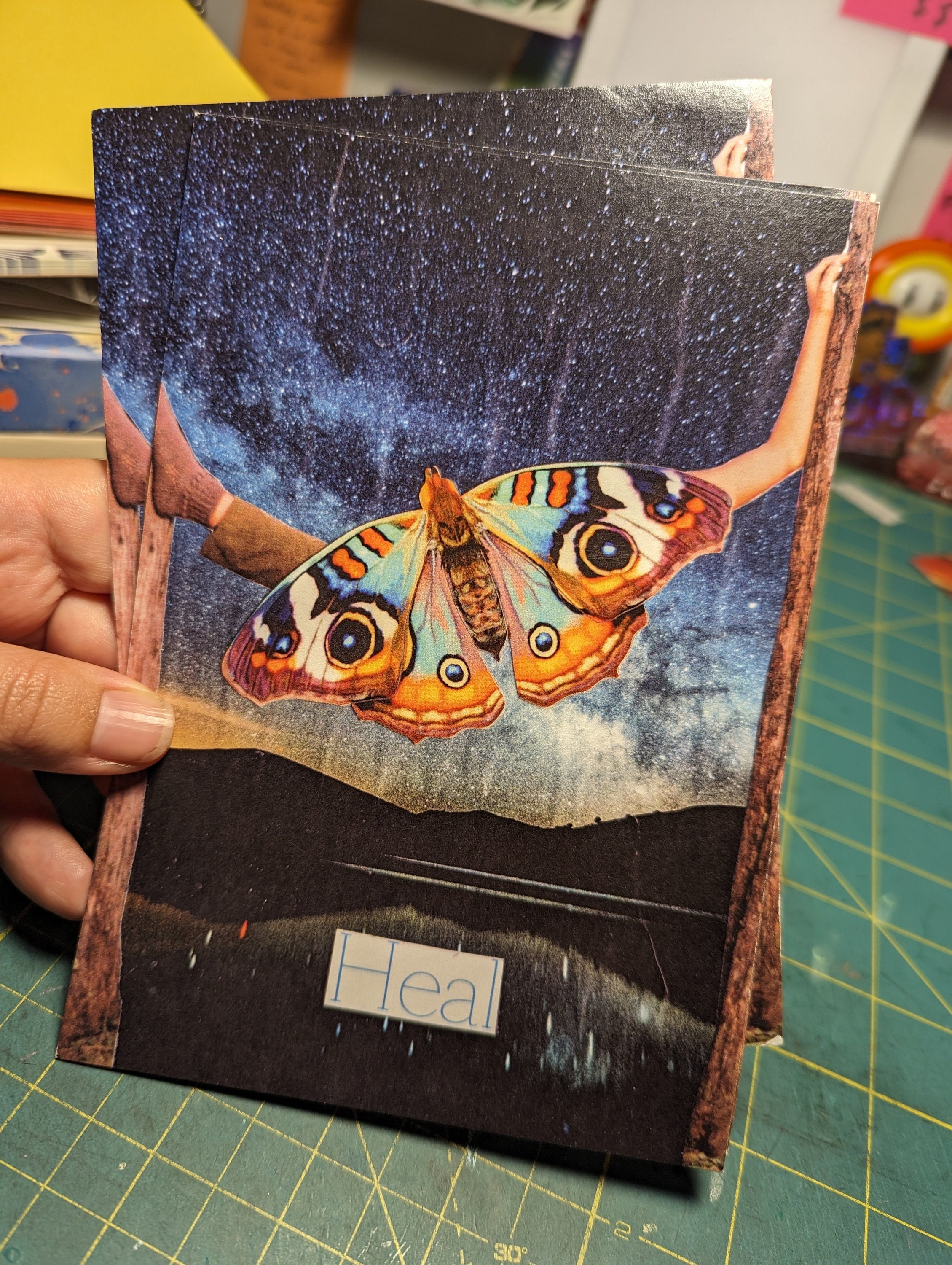 Heal Butterfly Collage Art Print - Etsy