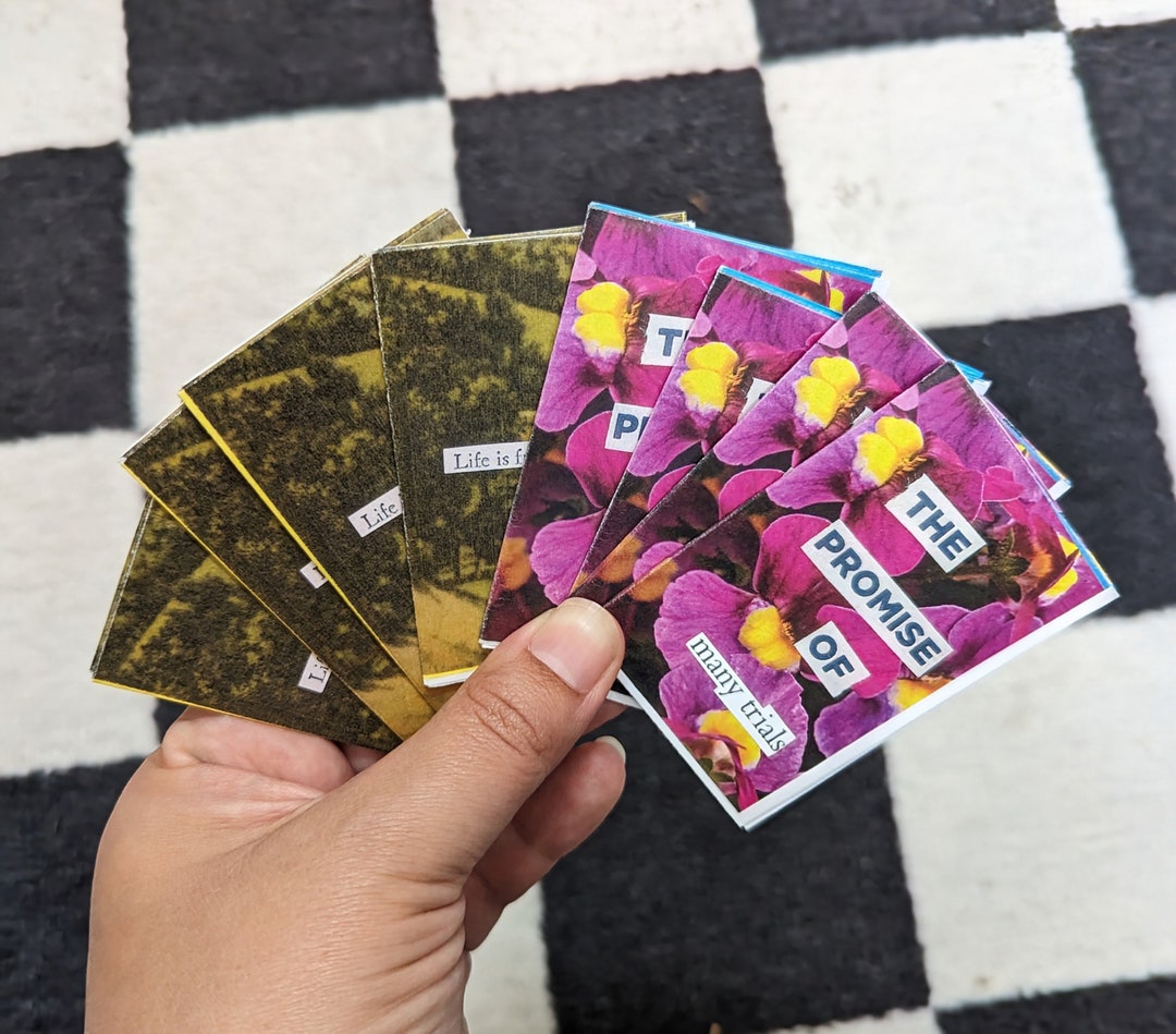 Mini Minizine 2-pack 3x2 collaged Poetry Zines, Cute Minizine ...