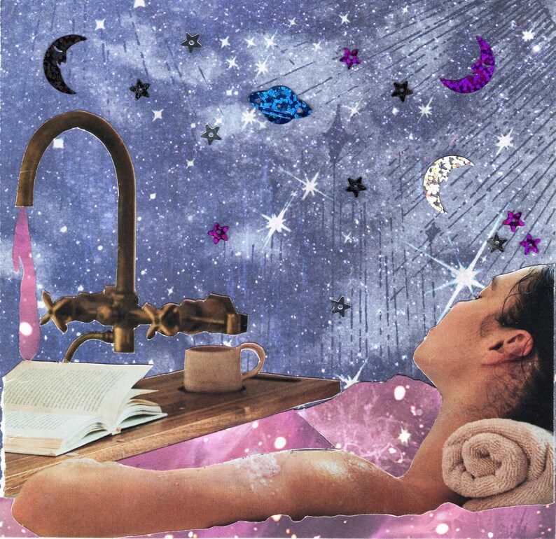 Celestial Bath Collage Art 6x6 Print - Etsy