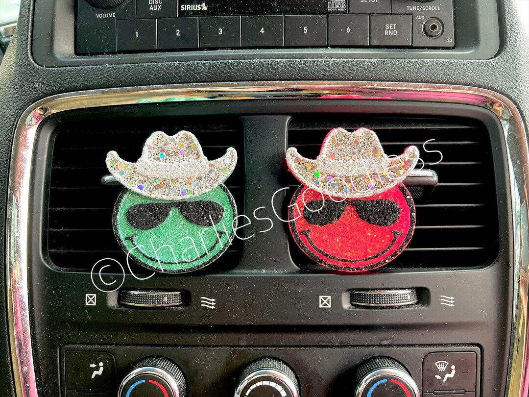 Smiley Face With Cowboy Hat Vent Clip Freshies - Etsy