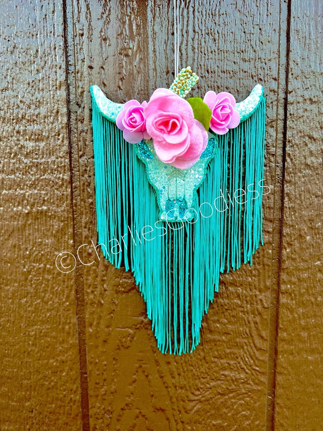 Aztec Bull Freshie With Flowers - Etsy