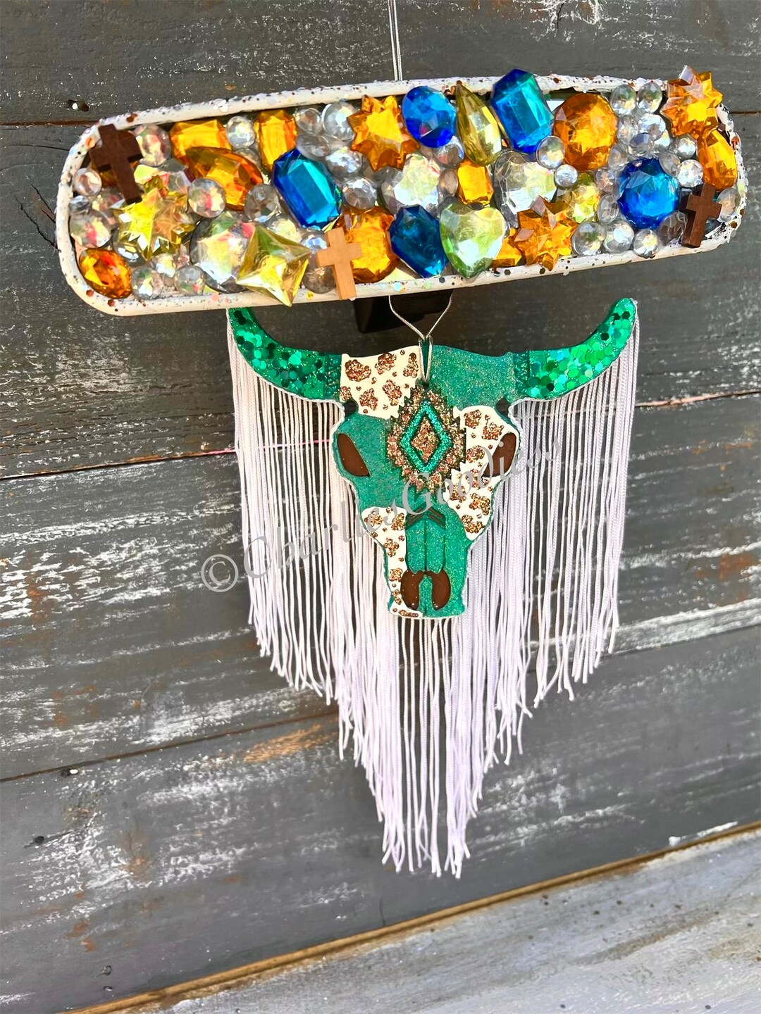 Turquoise and Brown Cow Print Aztec Bull Freshie - Etsy