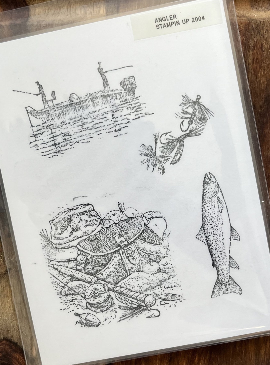 Angler Retired Used Stampin up Stamp Set 2004 - Etsy