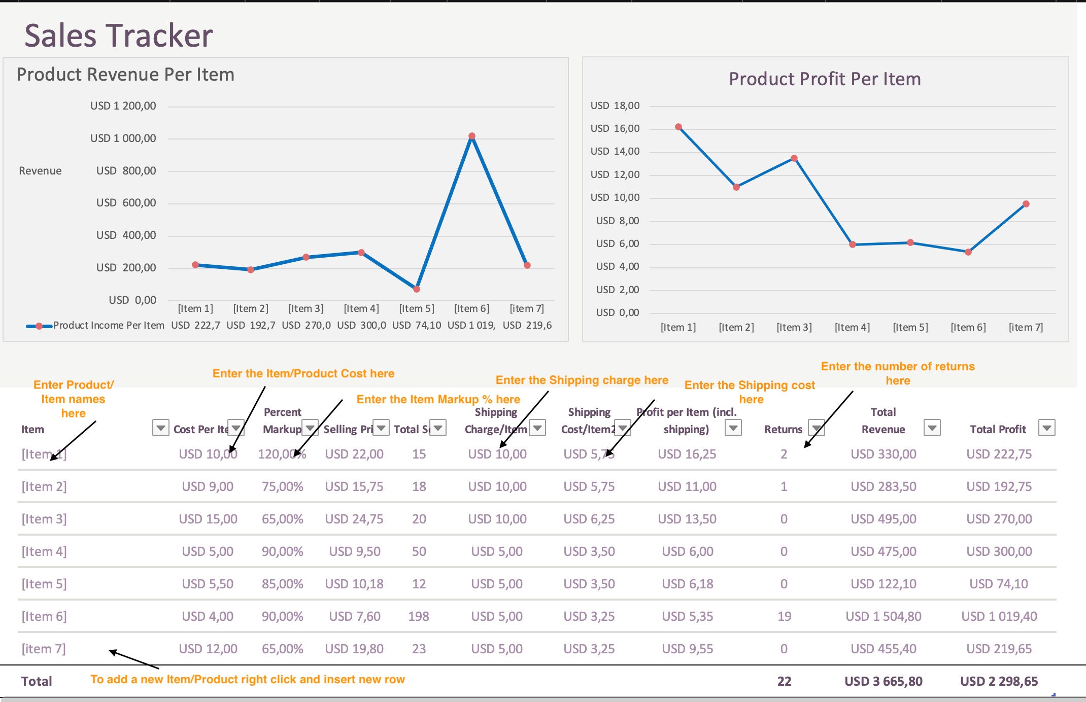 Sales Tracker Template - Printable and Editable A4 Landscape /letter ...