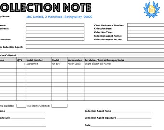 Printable and Editable Delivery Note/proof of Delivery Template in ...