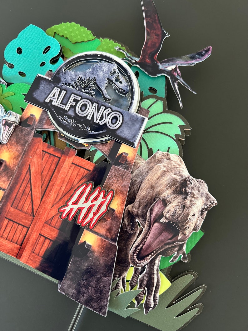 Jurassic Park Cake Topper, T-REX Dinosaur, Dinosaur Cake Topper, by ...