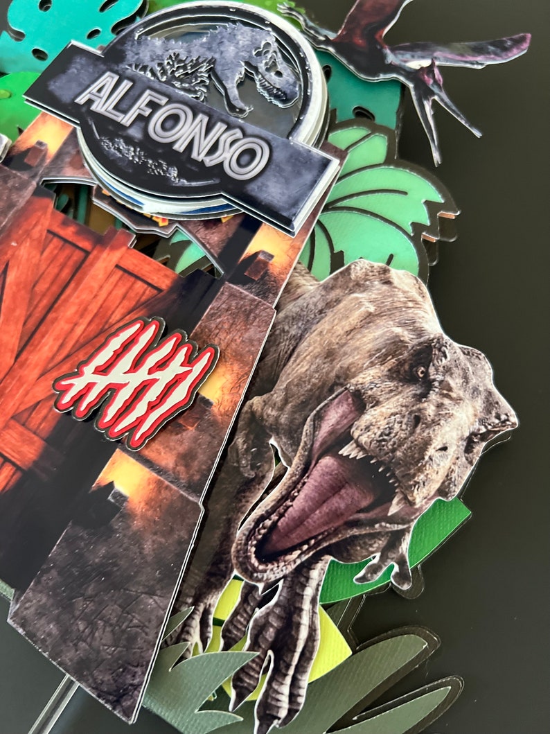 Jurassic Park Cake Topper, T-REX Dinosaur, Dinosaur Cake Topper, by ...