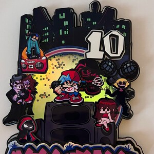 Friday Night Funkin Birthday Cake Topper, FNF Theme Party Supplies by ...