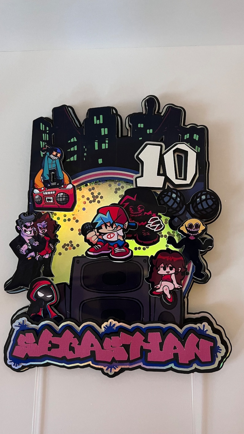 Friday Night Funky Cake Topper, FNF Cake Decoration by PAPERCRAFTSIDEAS ...