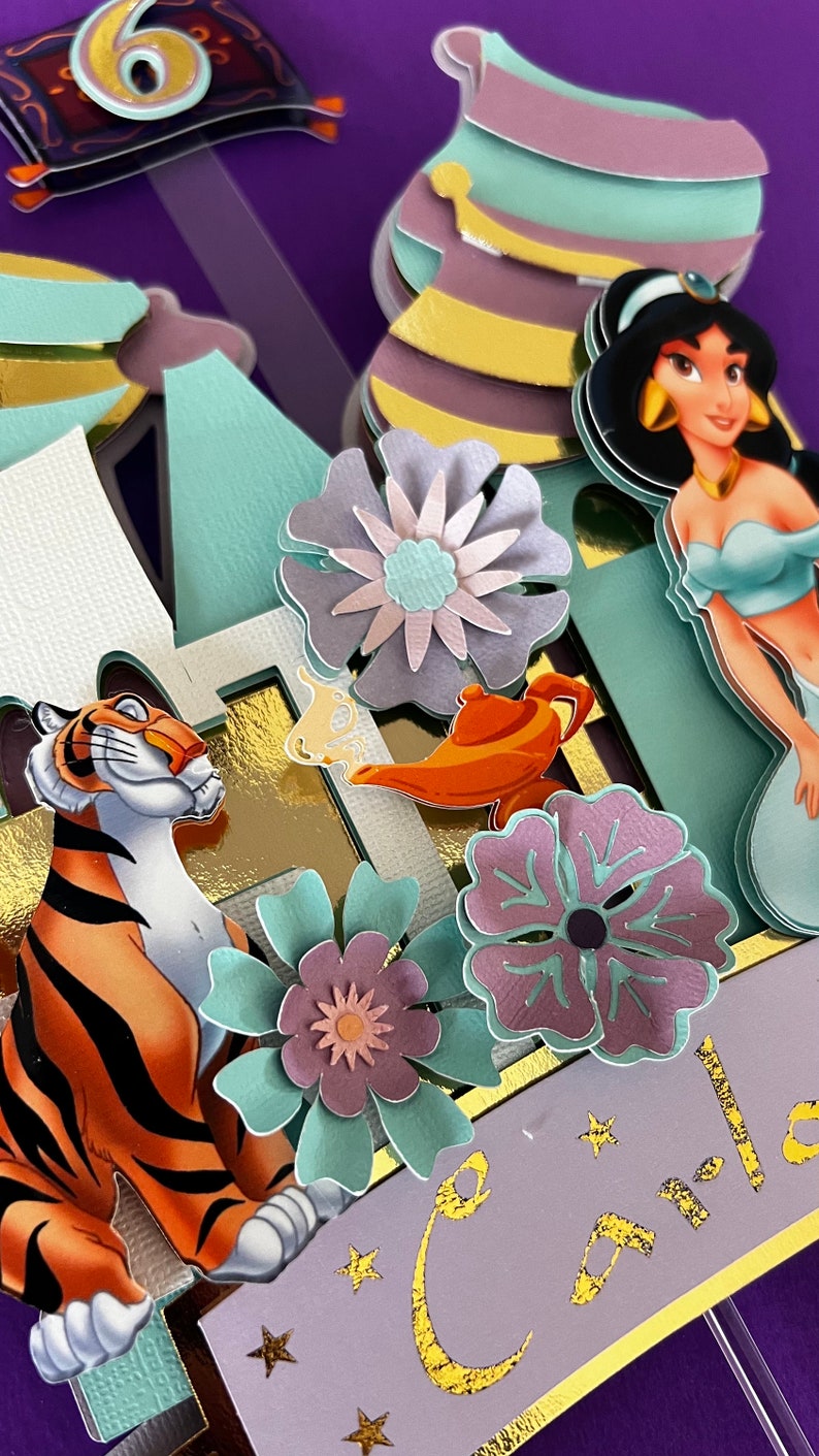 Princess Jasmine Cake Topper, Aladdin Cake Topper , Princess Jasmine ...