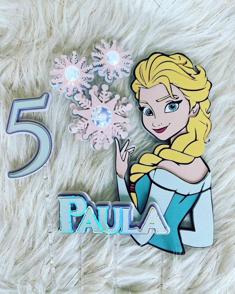 Personalized Elsa Cake Topper, Frozen Birthday Decoration by ...