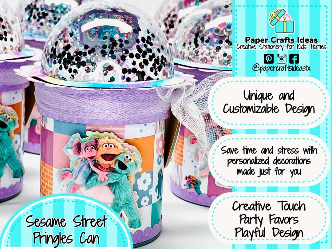 Sesame Street Pringles Party Favor, Personalized Pringles Shaker ...