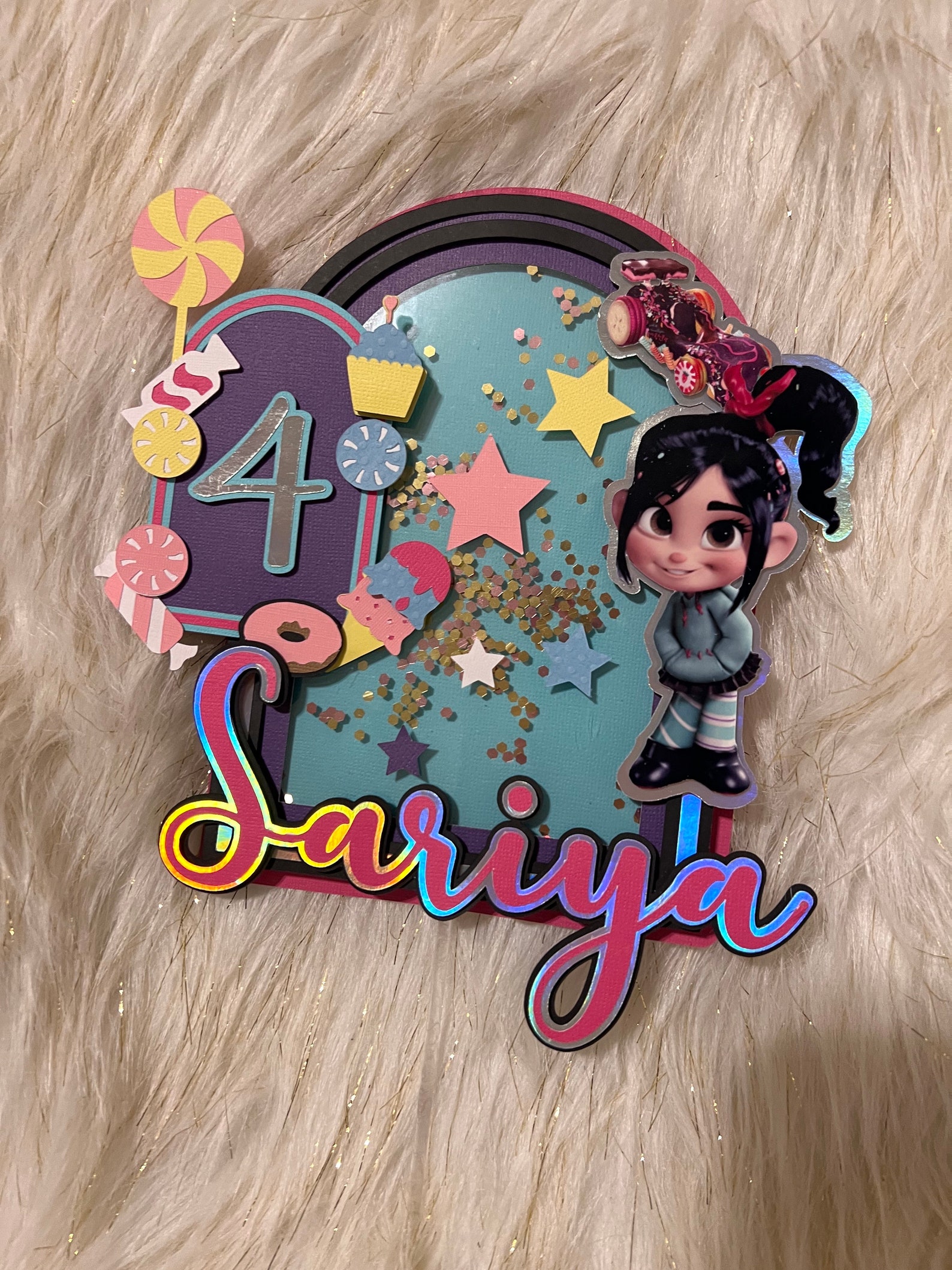 Vanellope Cake Topper, Wreck-it Ralph Birthday Decoration, Disney ...